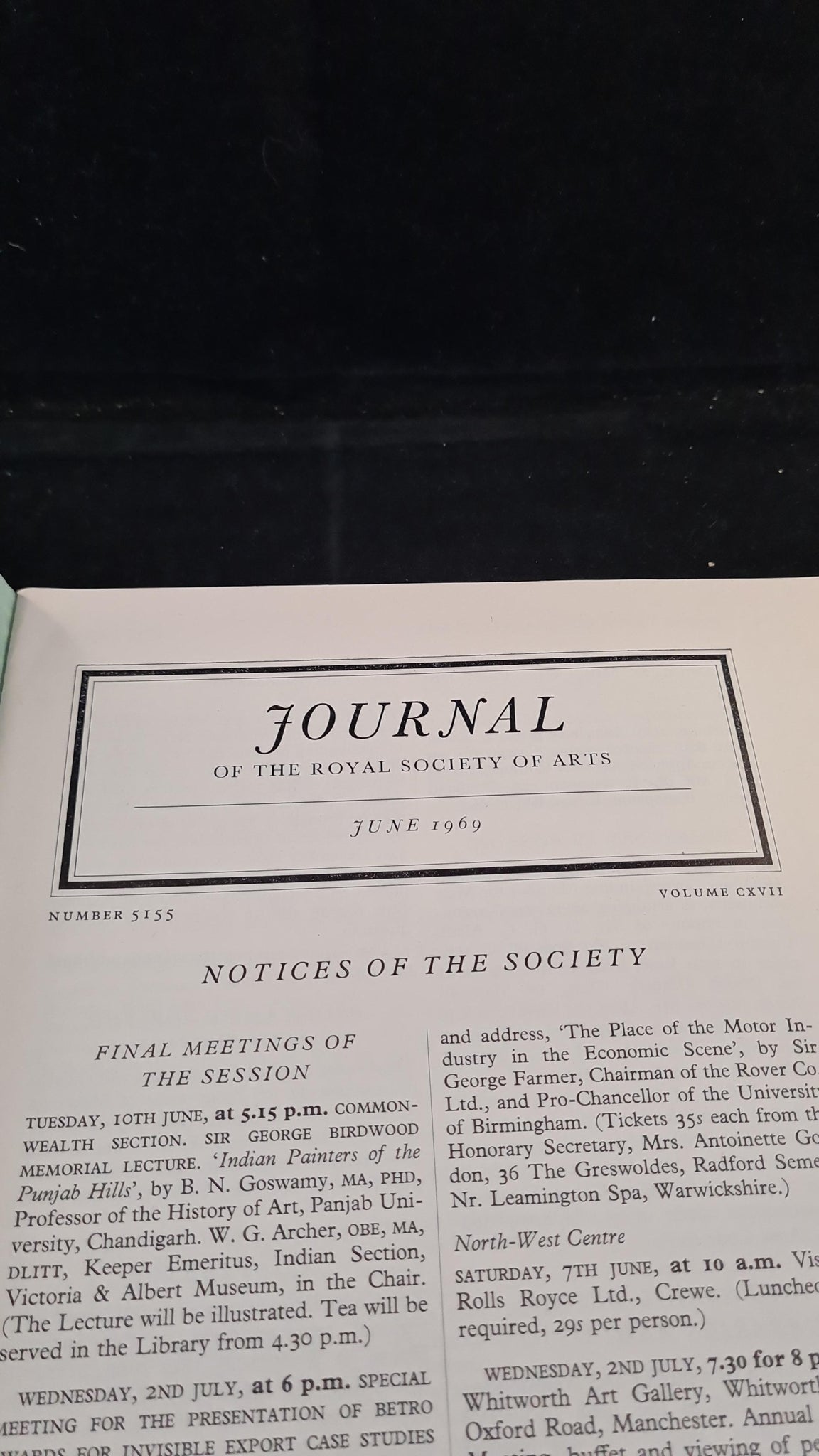 Journal of The Royal Society Of Arts June 1969 – Richard Dalby's Library