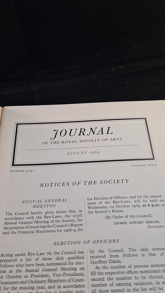 Journal of The Royal Society Of Arts August 1969 – Richard Dalby's Library