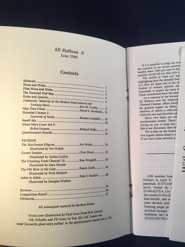 All Hallows 9 - June 1995, Journal Ghost Story, Barbara & Christopher ...